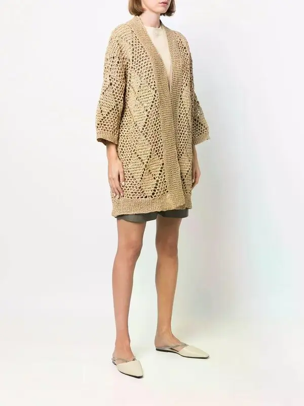 Brunello Cucinelli Open-knit Cardigan Coat
