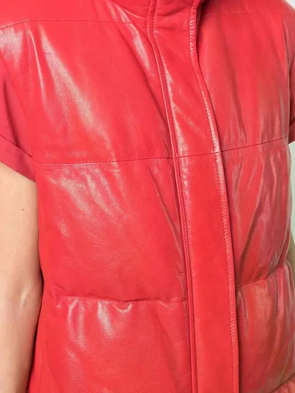 Brunello Cucinelli Down-padded Leather Gilet Coat