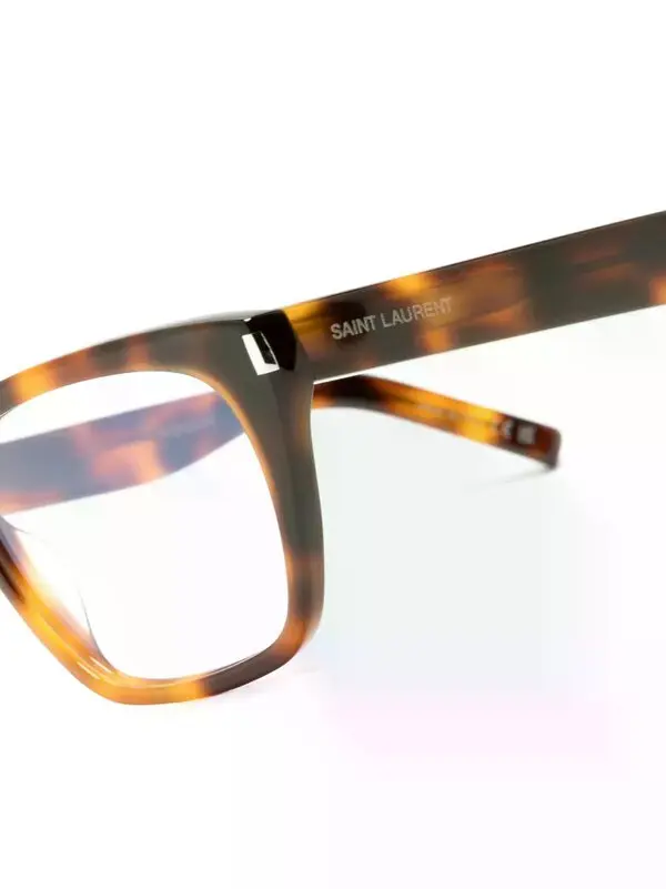 Saint Laurent Tortoiseshell-effect Square-frame Glasses - Brown