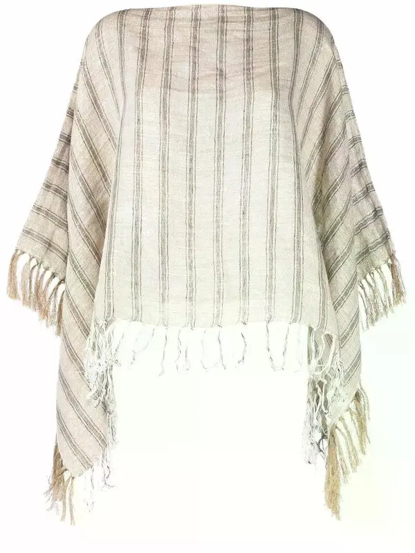Brunello Cucinelli Striped Tassel-trim Poncho