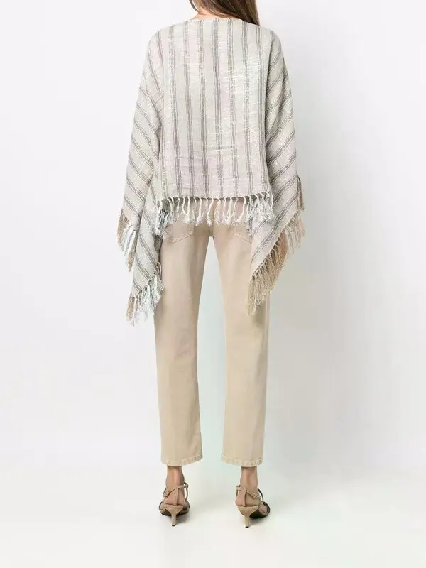 Brunello Cucinelli Striped Tassel-trim Poncho