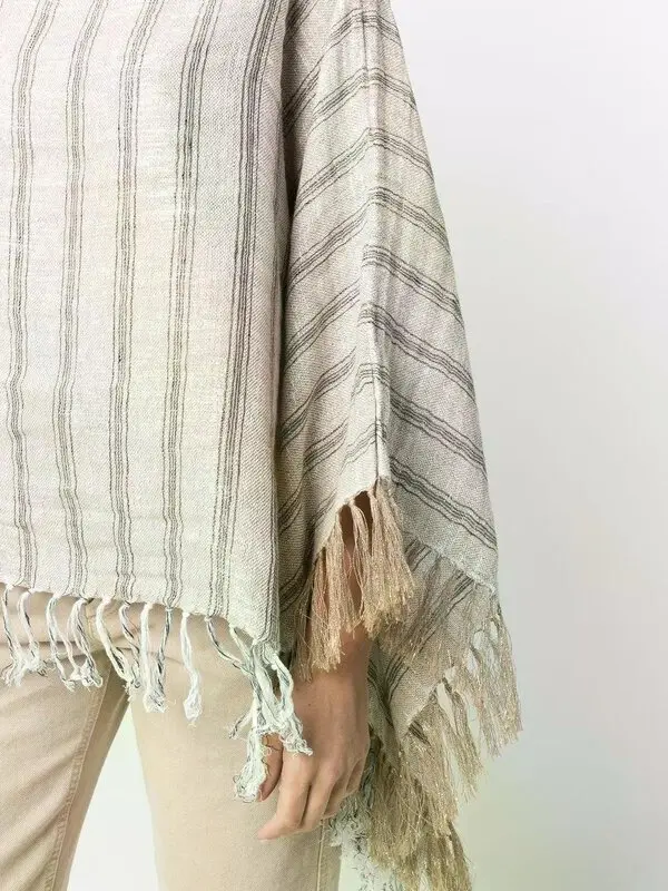 Brunello Cucinelli Striped Tassel-trim Poncho