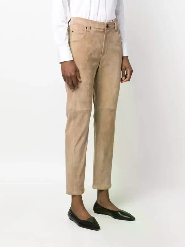 Brunello Cucinelli Cropped Suede Trousers