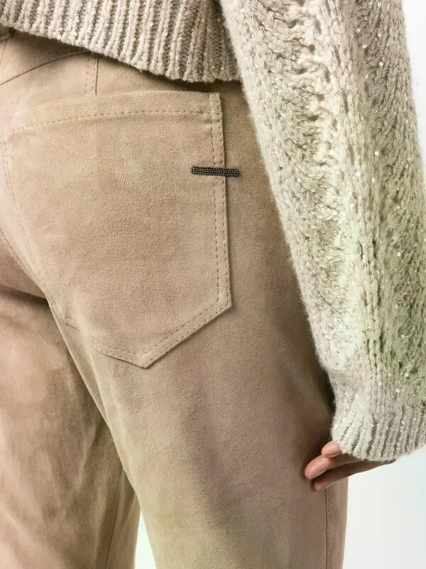 Brunello Cucinelli Cropped Suede Trousers