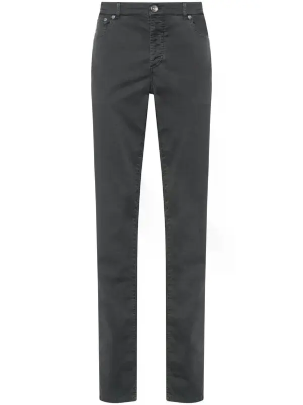 Brunello Cucinelli Logo-embroidered Straight-leg Trousers