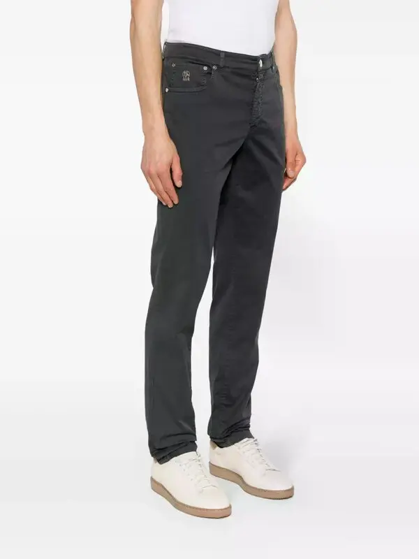 Brunello Cucinelli Logo-embroidered Straight-leg Trousers