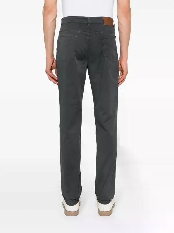 Brunello Cucinelli Logo-embroidered Straight-leg Trousers