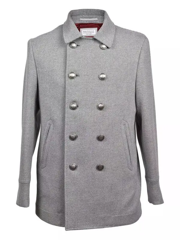 Brunello Cucinelli Herringbone Double-breasted Jacket