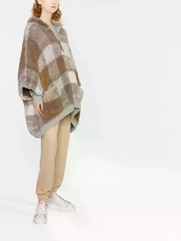 Brunello Cucinelli Check-pattern Cashmere Poncho