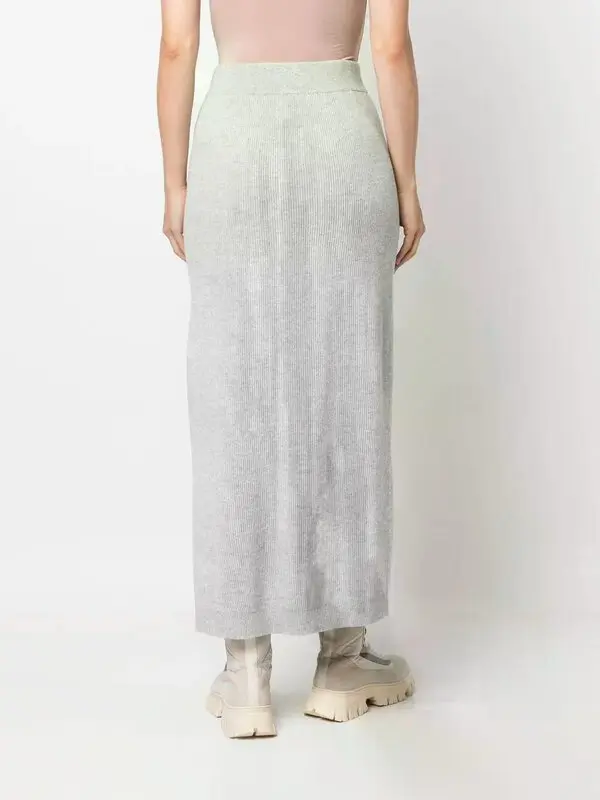 Brunello Cucinelli Ribbed-knit Side-slit Skirt