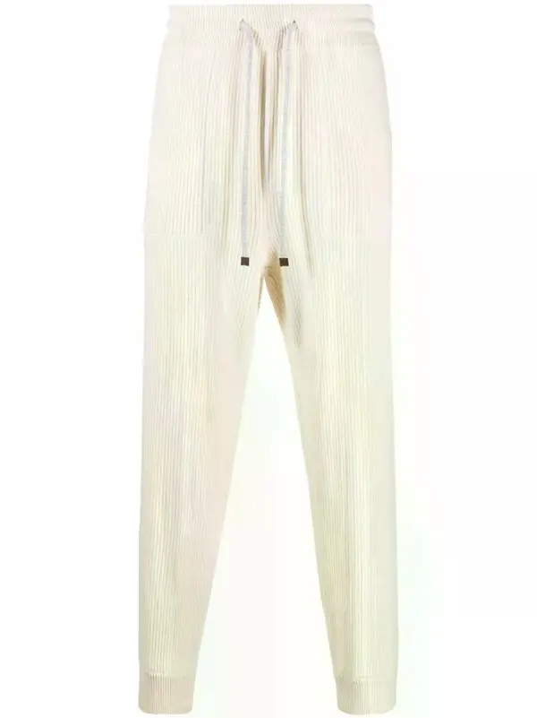 Brunello Cucinelli Cashmere Ribbed-knit Track Pants