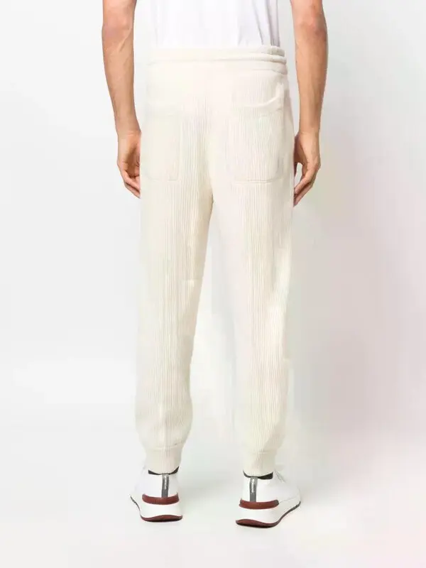 Brunello Cucinelli Cashmere Ribbed-knit Track Pants