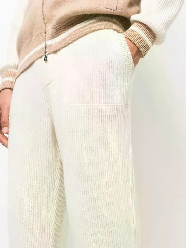 Brunello Cucinelli Cashmere Ribbed-knit Track Pants