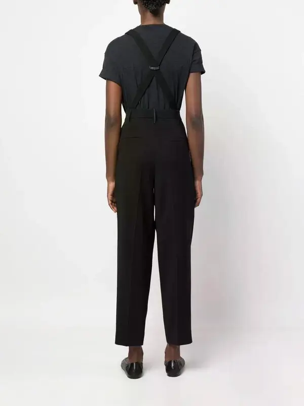 Brunello Cucinelli Cropped Brace-detail Trousers