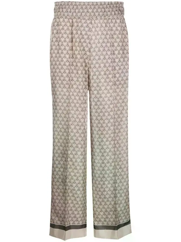 Brunello Cucinelli Printed Cropped Wide-leg Trousers