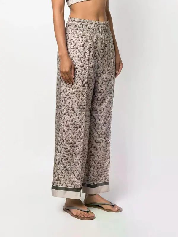 Brunello Cucinelli Printed Cropped Wide-leg Trousers