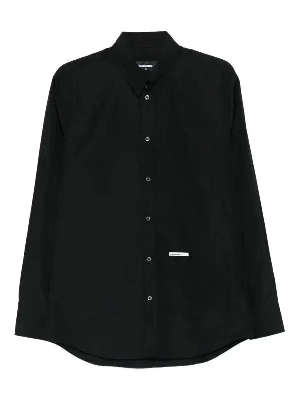 Dsquared2 Logo-detail Cotton Shirt - Black