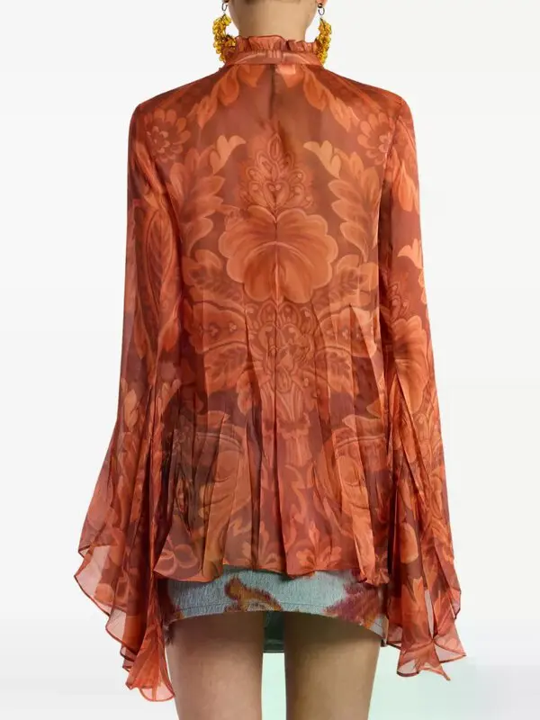 Etro Floral-print Pleated Shirt