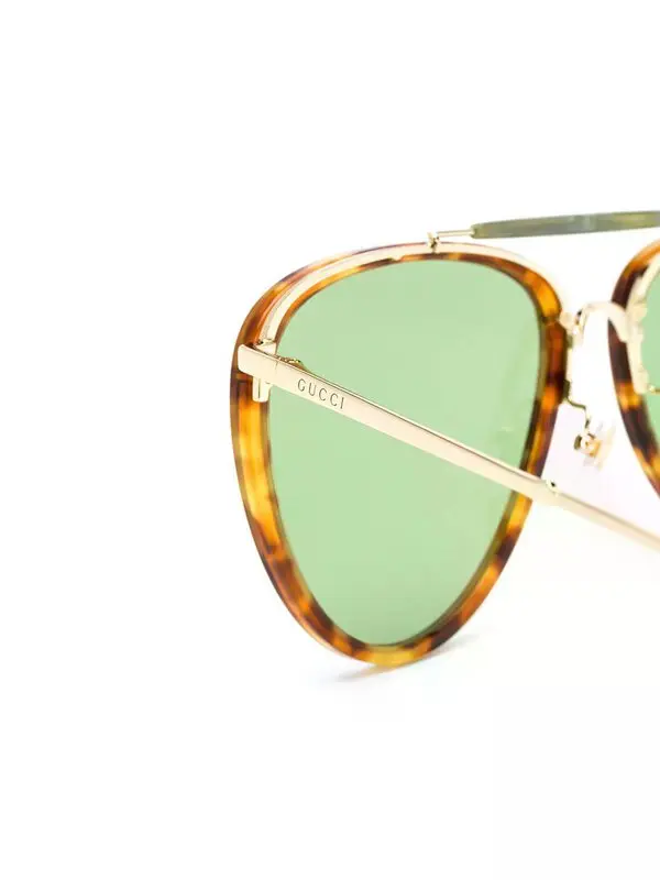 Gucci Tortoiseshell-effect Pilot Sunglasses