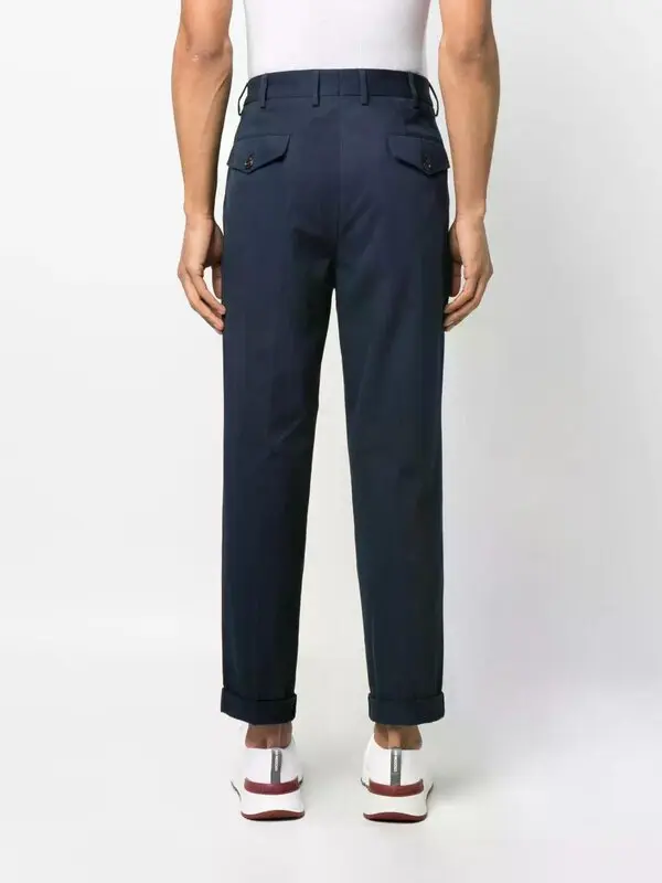 Brunello Cucinelli Pleated Cotton Tailored Trousers