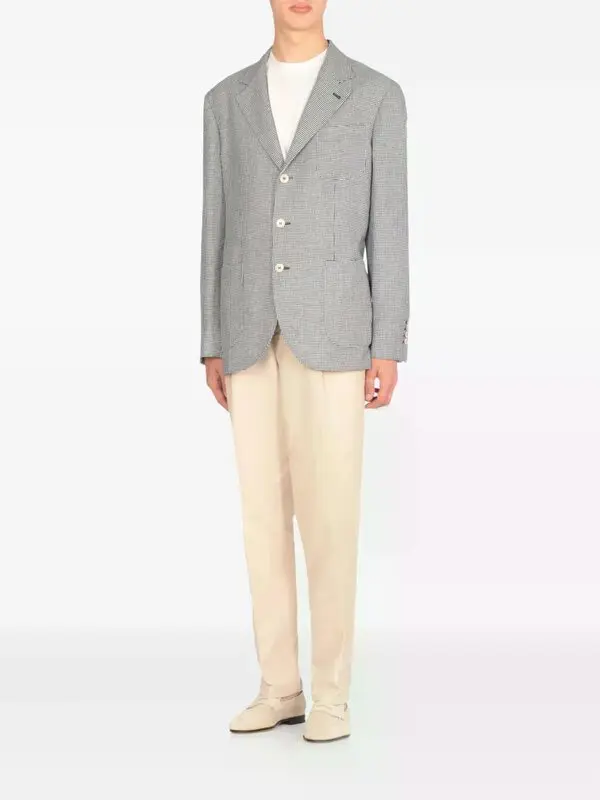 Brunello Cucinelli Pied-de-poule Linen Blazer