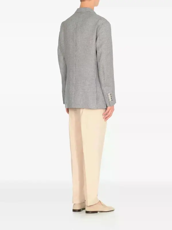 Brunello Cucinelli Pied-de-poule Linen Blazer