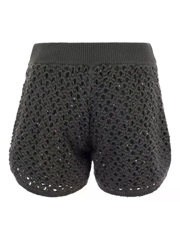 Brunello Cucinelli Sequin-embellished Crochet Short Shorts