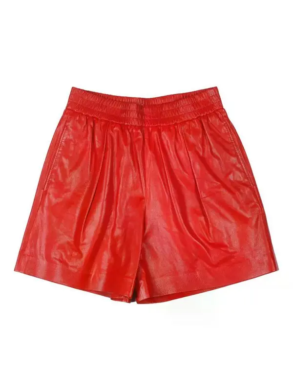 Brunello Cucinelli Pleated Leather Shorts