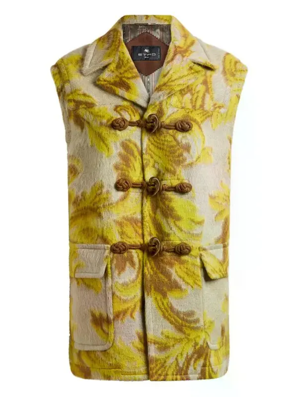 Etro Floral-jacquard Toggle Waistcoat