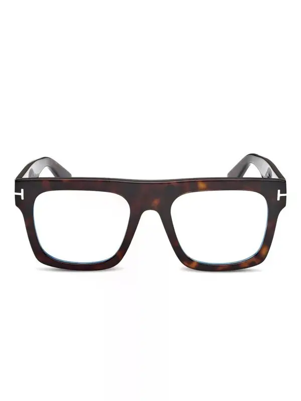 TOM FORD Square-frame Glasses With Clip-on Lenses - Brown
