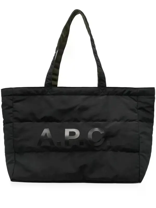 A.p.c. Quilted Logo-print Tote Bag - Black