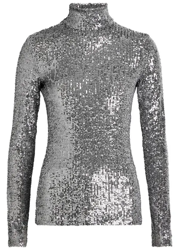 Rabanne Sequin-embellished Mesh Top