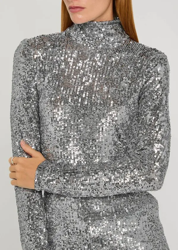 Rabanne Sequin-embellished Mesh Top
