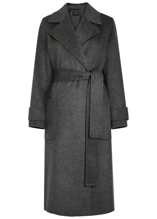 JOSEPH Arline Wool And Cashmere-blend Trench Coat - Grey