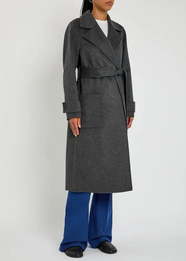 JOSEPH Arline Wool And Cashmere-blend Trench Coat - Grey