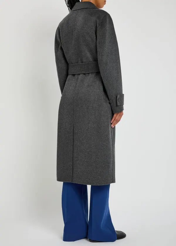 JOSEPH Arline Wool And Cashmere-blend Trench Coat - Grey