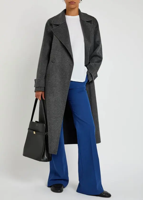 JOSEPH Arline Wool And Cashmere-blend Trench Coat - Grey