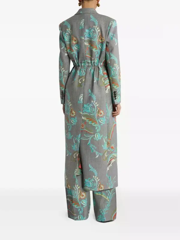 Etro Daffodil-print Double-breasted Coat