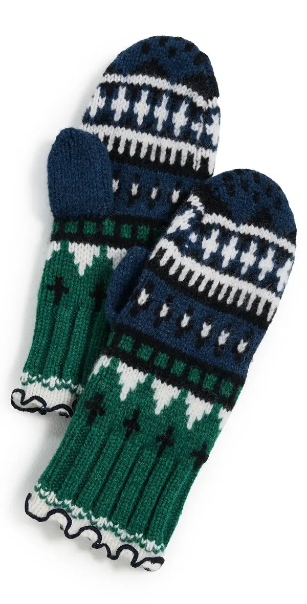 Sea Linea Fair Isle Mittens - Green