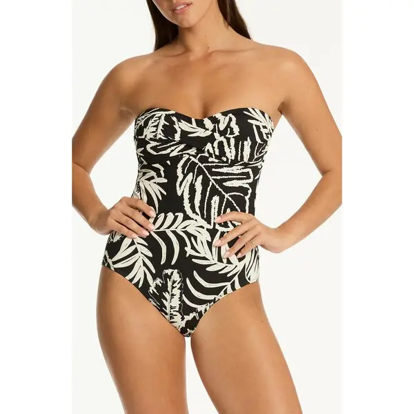 SEA LEVEL Twist Bandeau One-piece Swimsuit - Black