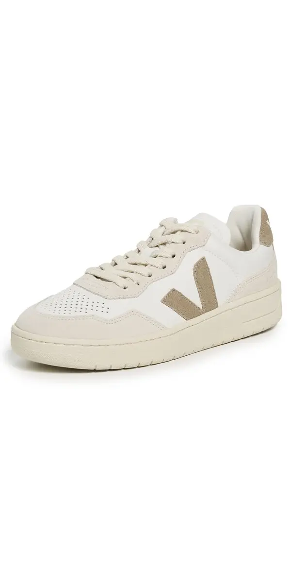 VEJA V-90 Leather Sneakers - White/taupe