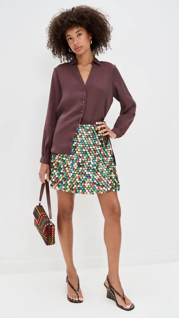 NEVER FULLY DRESSED Multi Shell Mini Wrap Skirt