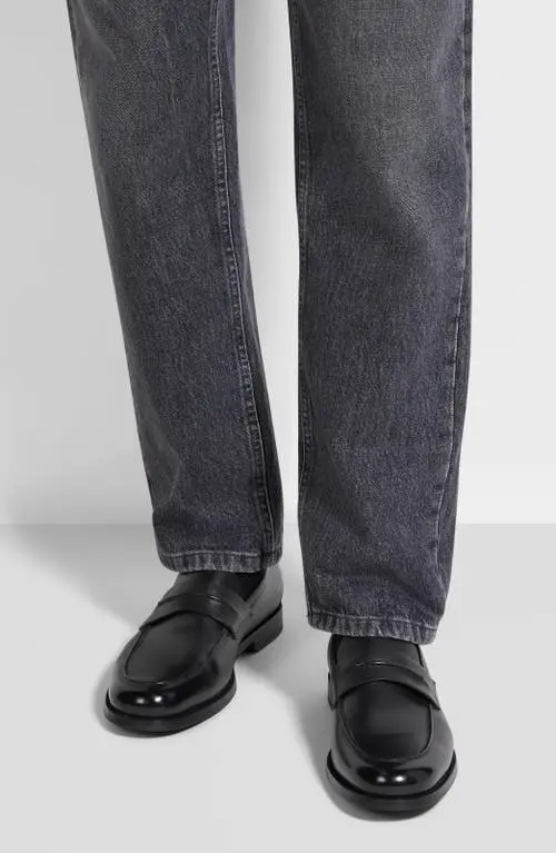 Zegna Leather Driving Loafer