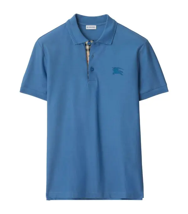 Burberry Piqué Cotton Polo Shirt - Blue