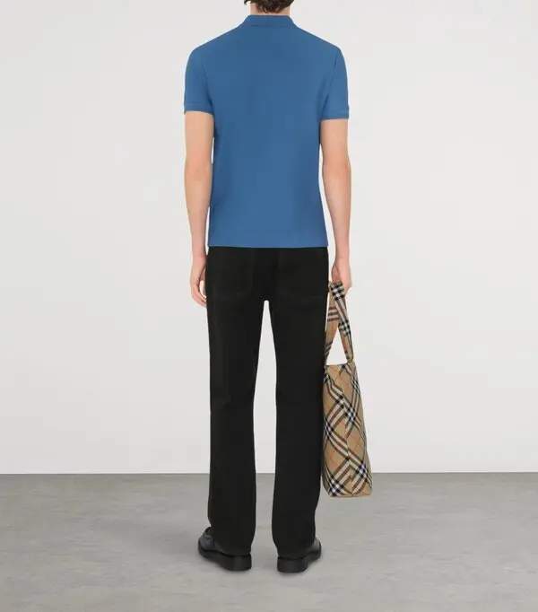 Burberry Piqué Cotton Polo Shirt - Blue