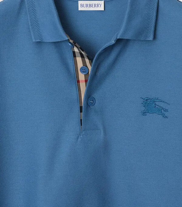 Burberry Piqué Cotton Polo Shirt - Blue