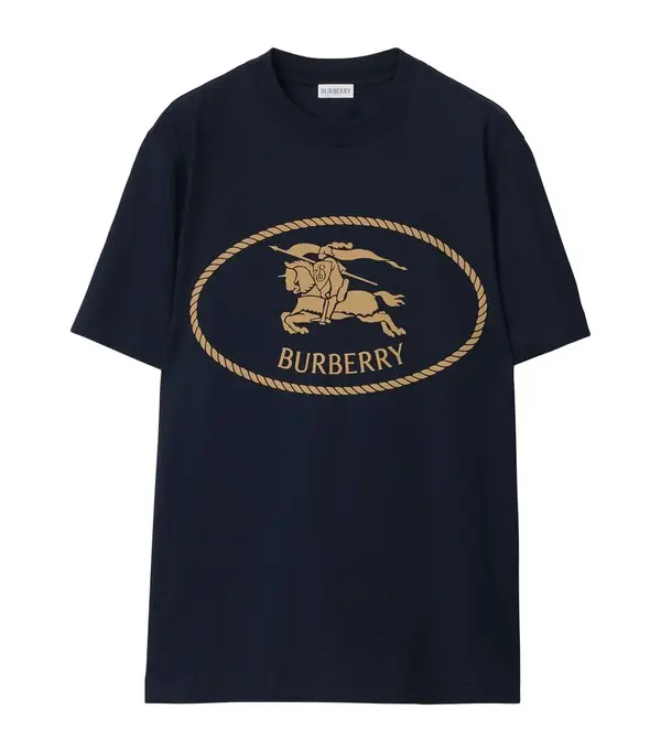 Burberry Cotton Knight Stamp T-shirt - Navy