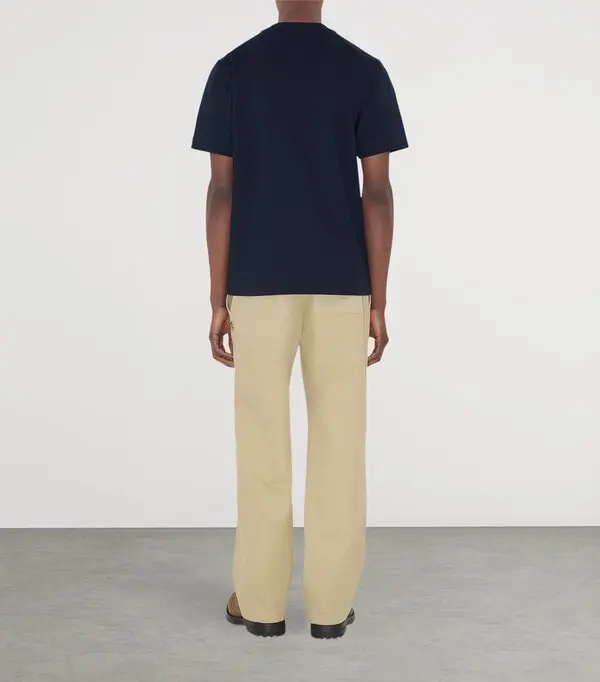 Burberry Cotton Knight Stamp T-shirt - Navy