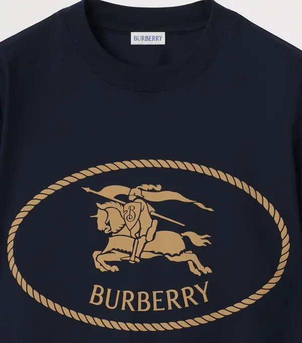 Burberry Cotton Knight Stamp T-shirt - Navy