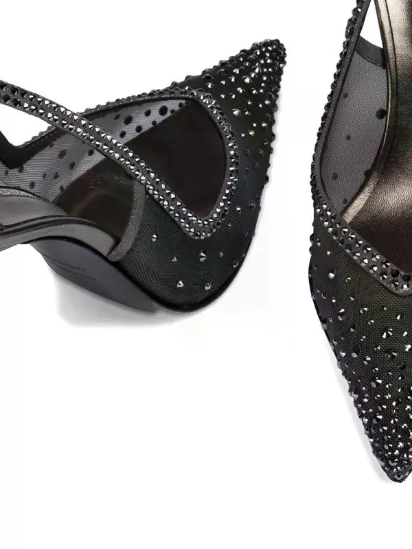 LE SILLA 100mm Nicole Crystal-embellished Slingback Pumps - Grey